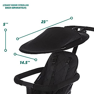 Dream On Me Coast Rider Stroller Canopy for Dream On Me Coast Rider Stroller, Black