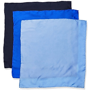 Stacy Adams Men's 100% Silk Hand Rolled 17"x 17" Pocket Square Three Piece Set, Navy/Royal/Powder, One Size