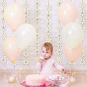 12 Packs Daisy Groovy Boho Party Banners Daisy Garland Kit Daisy Hanging Swirl Hippie Party Decorations White Daisy Paper Cutouts for One Birthday Baby Shower Party Home Classroom Favor Supplies Decor