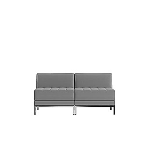 Flash Furniture HERCULES Imagination Series 2 Piece Gray LeatherSoft Waiting Room Lounge Set - Reception Bench