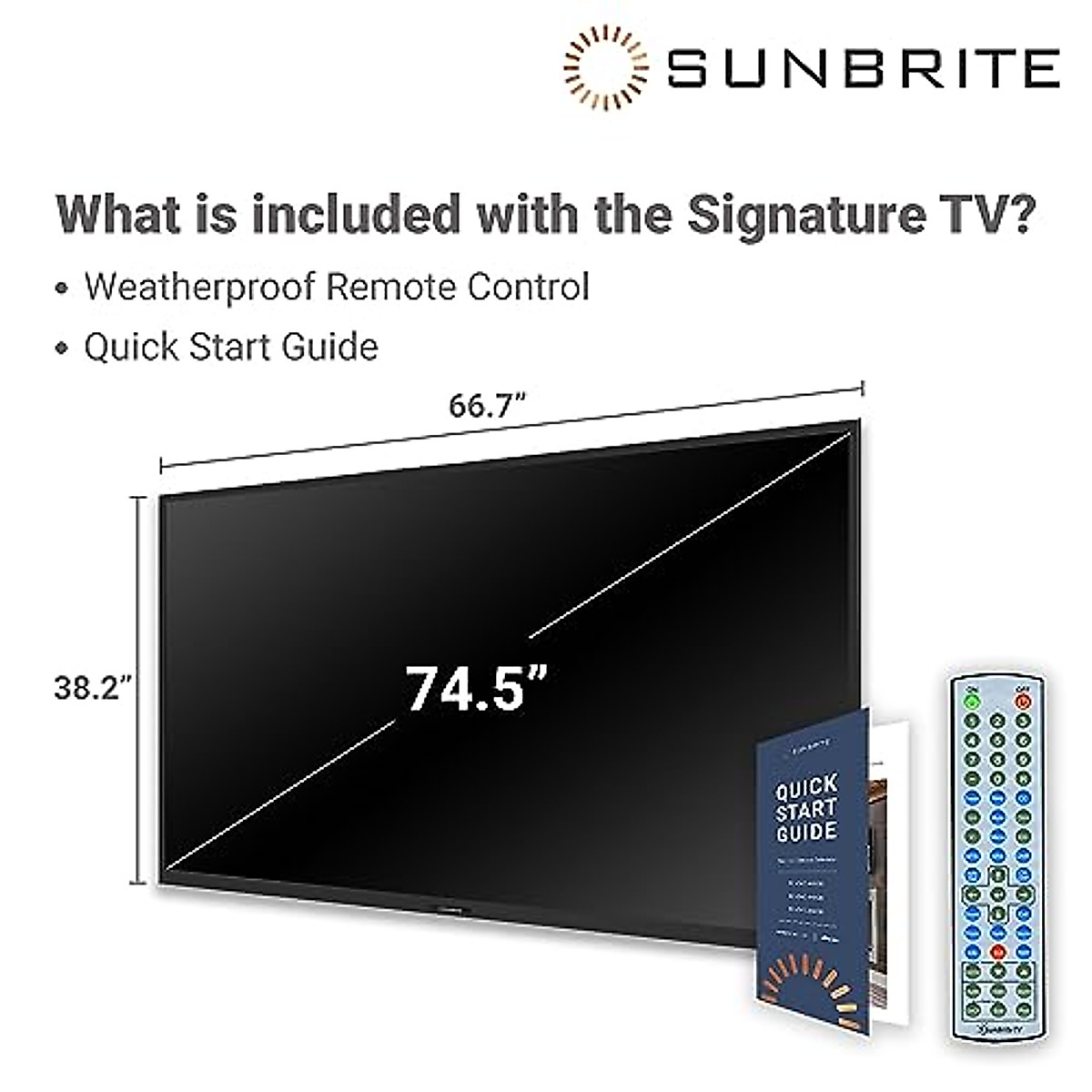 SunBrite 75-Inch Outdoor Television 4K with HDR - Signature 2 Series - for Partial Sun SB-S2-75-4K-BL (75-inch, Black)