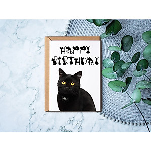 Greeting Card Cat Happy Birthday Card With Cats - Black Cat Birthday Card - Funny Cards - Cat Lovers - Cute Cat Birthday Card - Funny Cat Cards