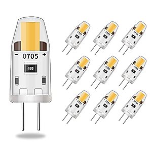ELINKUME LED G4 Dimmable Bulbs,2W 95LM Warm White Energy Saving Bulb, Equivalent to 20W Halogen Lamp,No Flicker,DC 12V,G4 LED Pin Cap, 360°Beam Angle,10 Packs