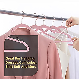 Ulimart Pink Velvet Hangers - Hangers 50 Pack - Hangers Non Slip Felt Hangers Durable Velvet Hangers Non Slip Clothes Hangers for Coats, Suit, Jackets, Pants & Dress Clothes Velvet Hangers