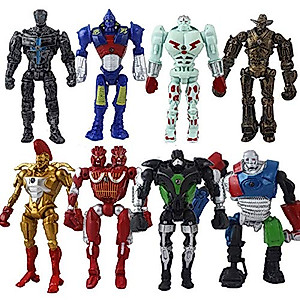 HUINENGYUAN 8Pcs/Set 13cm Action Figures Toys Real Steel Atom Movie Zeus Twin Cities Midas Doll Model Anime Robot Model Toys Chilren Gift