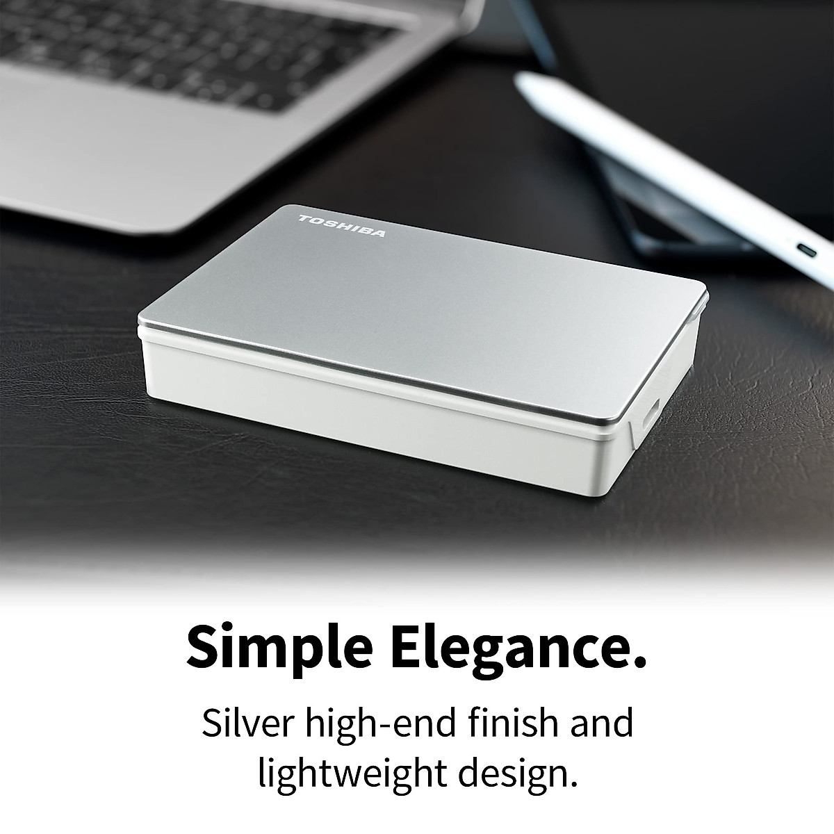 Toshiba 4TB Canvio Flex Portable External Hard Drive for Mac, Windows PC and Tablet use, Compatible with Most USB-C and USB-A Devices, Silver (HDTX140ESCAA)