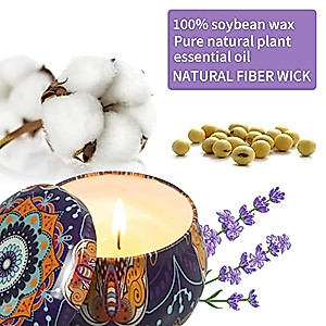 Scented Candles Gift Set for Women: 4 Pack of Rose Lavender Sage Orange Aromatherapy Candles for Home Scented Soy Wax Jar Candle Sets 4.4 oz 32 Hour Burn Time Use for Bath Yoga Christmas Birthday