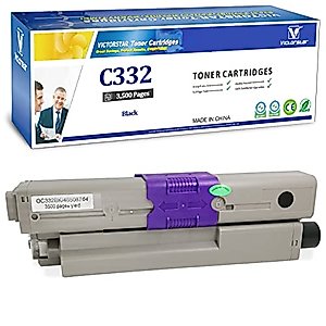 VICTORSTAR Compatible Toner Cartridge C332 MC363 C332dn MC363dn C332dnw MC363dnw Black 46508704 3500 Pages for OKI Okidata Color Laser Printers