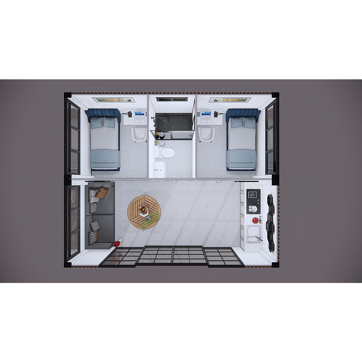 Barn Homes Prefabricated House with Bathroom and Kitchen, 20ft, Guest House, Tiny House, Mobile House, Modular Homes, Container Homes, Cabin Prefab, Tiny House to Live in (20FT)