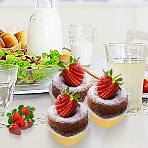 SOUJOY 100 Pieces Heart Shaped Baking Cups, 3.4 oz Aluminum Foil Cake Pan with Lids, Disposable Pudding Muffin Cupcake Ramekin for Valentine Mother's Day Wedding Christmas Birthday