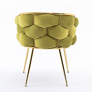 Kakotito Luxury Handmade Accent Chair with Gold Legs, Modern Velvet Armchair for Living Room and Bedroom, Silla de Acento (Green)