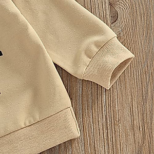 MERSARIPHY Infant Baby Boy Girl Clothes Funny Letter Sweatshirt Tops Long Sleeve Sweater Baby Fall Winter Outfits (6-12 Months, Mama khaki)