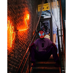 RIDDIM Spider Led Mask for Kids, Super Hero Cosplay, Light up Scream Mask for Carnival, Halloween