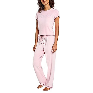 Juicy Couture Two Piece Velvet Fleece Lounge Sleep Set (as1, alpha, l, regular, regular, Pink)