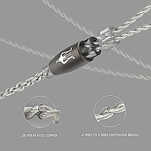 MEZE AUDIO Rai Series MMCX Cable | Headphones HiFi Cable Replacement 4.4mm Male to Dual MMCX Connector Plug | Silver Plated Upgrade Balanced Cable 4.4mm Jack | Cable Length 1.2m/3.9ft