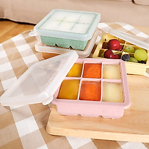 haakaa Breastmilk Baby Food Mold,Baby Fresh Food Freezer Tray with Lid, Perfect for Homemade Baby Food, Vegetable & Fruit Purees,6 Compartment,Green