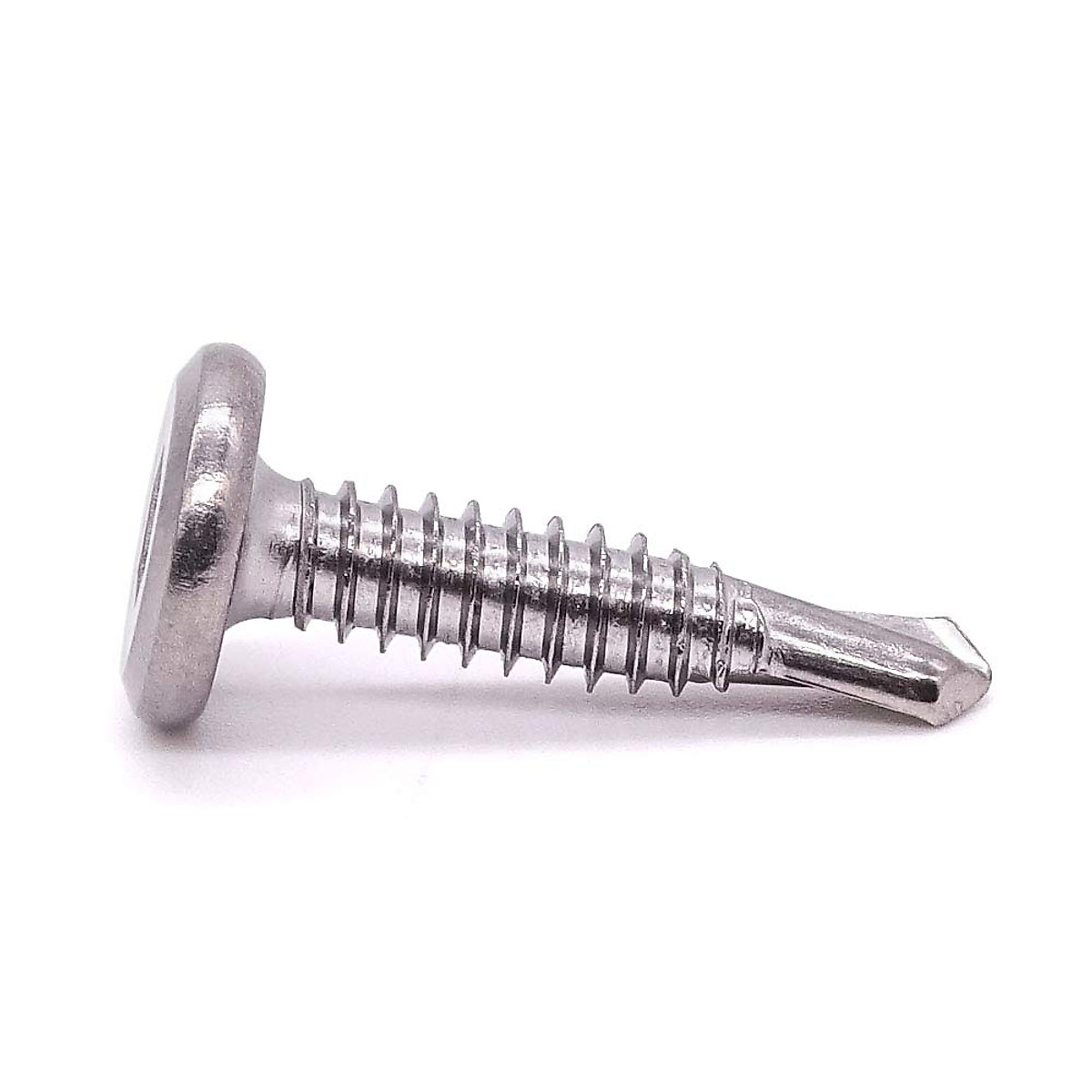 #12 x 3/4" Flat Socket Head Self Tapping Screws Sheet Metal Screws 50 of Pack, 410 Stainless Steel Self Drilling Screws, Bright Finish
