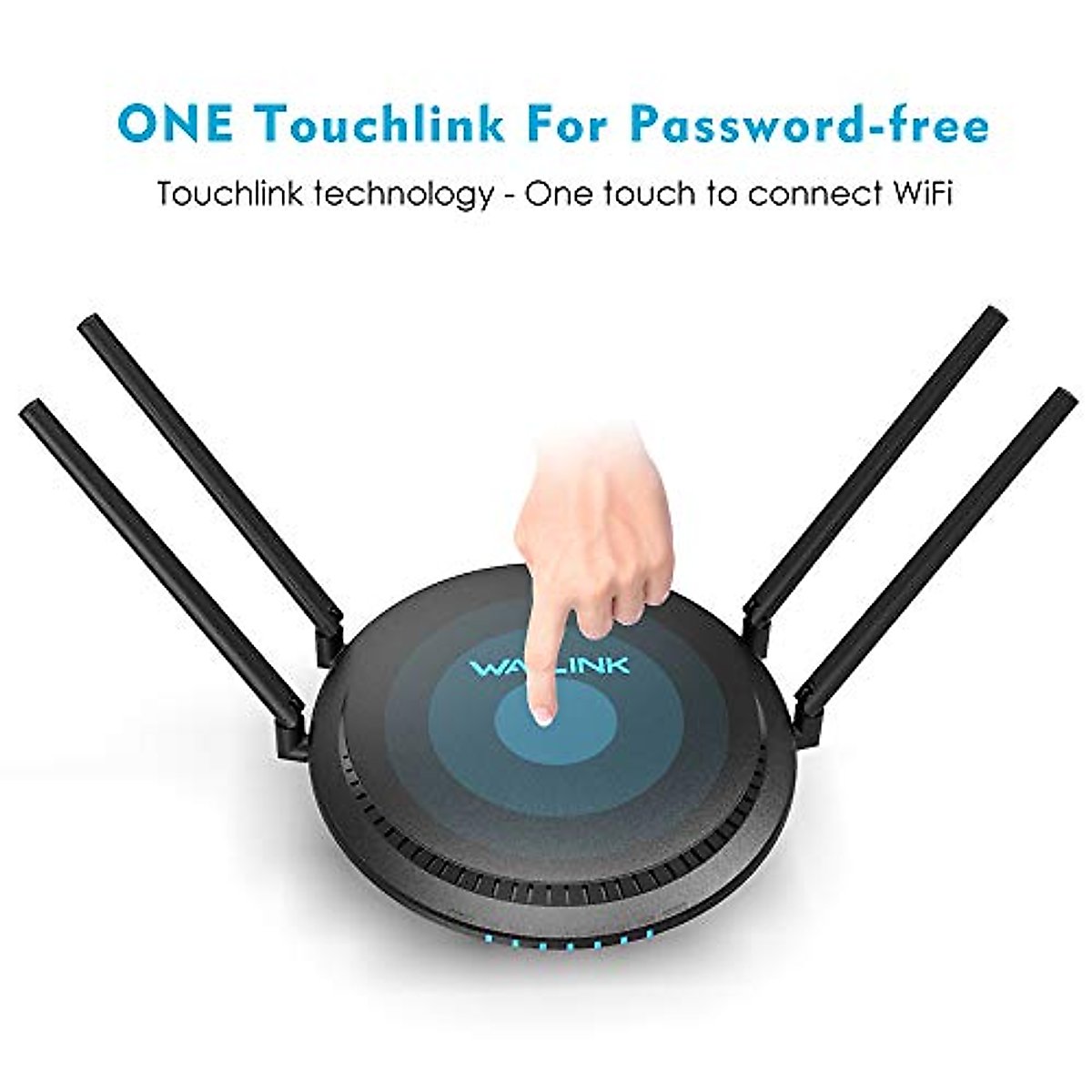 WAVLINK AC1200 Smart Gigabit WiFi Router-Dual Band MU-MIMO Wireless Internet Router with 4X Antennas for Online Game & HD Video,Patented TouchLink,More Reliable Long Range Coverage