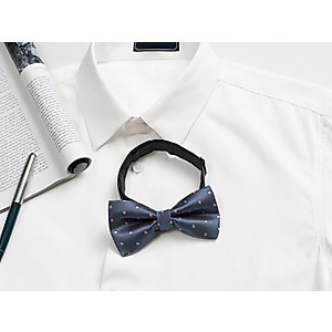 Allegra K Men's Pre-Tied Adjustable Polka Dots Neck Ties Tuxedo Work Party Prom Bowtie One Size Navy Blue Pink