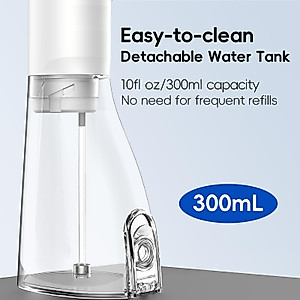 Medcodes Water Dental Flosser Pick for Teeth - 3 Modes Cordless Oral Irrigator 300ML Portable with 5 Jet Tips, 40 Days Rechargeable IPX7 Waterproof Water Dental for Cleaning for Home Travel(White)