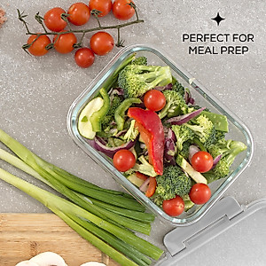 JoyJolt 24pc Fluted Glass Storage Containers with Lids. 12 Airtight, Freezer Safe Food Storage Containers, Pantry Kitchen Storage Containers, Glass Meal Prep Containers for Lunch