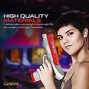 CYBVR Weighted Pistol Grip Gun Stock for the Oculus Quest 2 Controllers, Accessories for Meta Quest 2, Weight Feels Real in VR for Better Gaming, Accessory for FPS Games like Pistolwhip