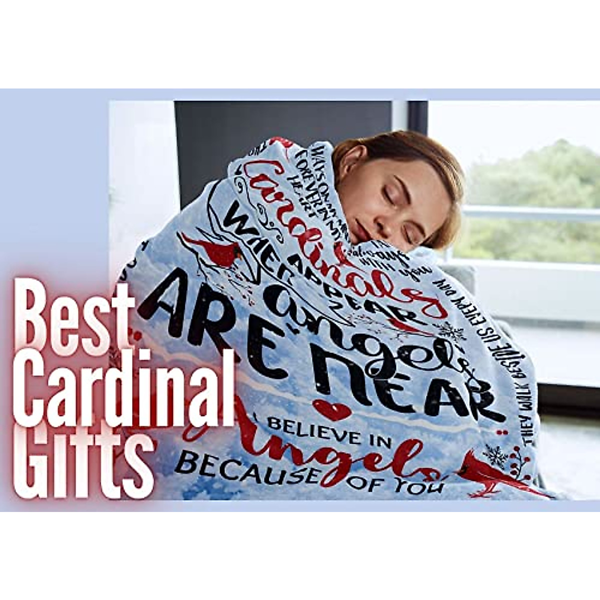 InnoBeta Cardinal Gift Throw (50"X 65") Memorial Gifts Flannel Blanket for Couch Bed Sofa Travelling Camping- Snow