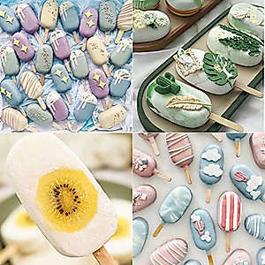 Popsicles Molds, Ozera 2 Pack Homemade Cake Pop Molds, Reusable Silicone Popcical Molds Maker Ice Pop Cream Molds Cakesicle Molds