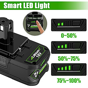 PZSZOK 2 Pack 7.0Ah Replacement Battery for Ryobi 18V Battery P102 P103 P104 P105 P107 P108 18V for Ryobi Battery Lithium Compatible with Ryobi Battery 18 Volt ONE+ Plus Power Tool