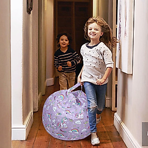 Bean Bag Chair for Kids 32'' Stuffed Animal Storage Beanbag Chairs,Toddler Toy Storage Organizer for Girls and Boys,Cover(No Filling) Only