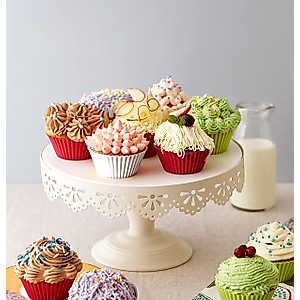 Silicone Cupcake Baking Cups - 24 Pieces Reusable, Muffin Liners, White, Red and Green, BPA Free, Dishwasher Safe MyFurtive Baking Cups, 100% Food Grade Premium Silicone