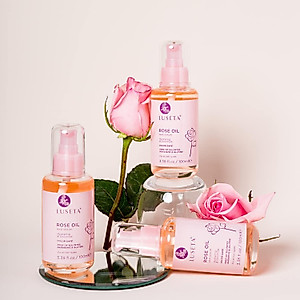 Luseta Rose Oil Hair Oil Moisturizing, Hydrating & Nourishing Serum for All Hair Types Dry Scalp Treatment 3.38oz