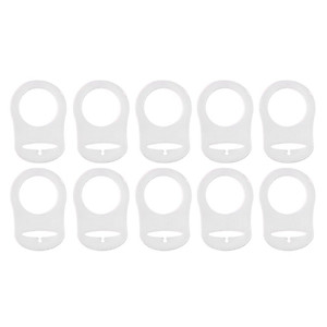 FENICAL 10 Pieces Pacifier Silicone Adapter Rings Baby Holder and Clip MAM-Compatible (Soft &Transparent)