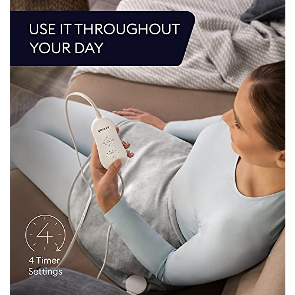 GENIANI Heating Pad for Neck and Shoulders, Large Heated Pad for Neck Pain, Shoulder Heating Wrap with 4 Auto Shut-Off, 6 Heat Settings, Gifts for Women & Man, Gifts, Dad, Pein Relief - 22"x24"