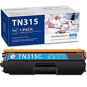 NUCALA Compatible TN-315C TN315C TN 315C High-Yield Toner Cartridge Replacement for Brother MFC-9650CDW HL-4570CDWT HL-4150CDN HL-4140CW MFC-9640CDN MFC-9970CDW Printer Ink Cartridge (1-Pack Cyan)