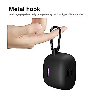 Miimall Case Compatible with JBL Tune Flex Case Cover, [Anti-Lost Keychain] [Scratch Resistance] Dust-Proof Protective Silicone Case for JBL Tune Flex with Carabiner Case Cover(Black)