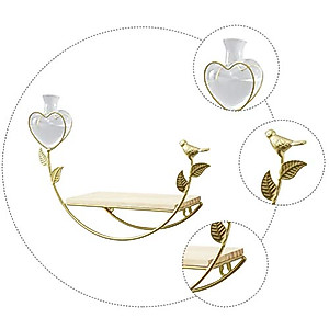 Cabilock Iron Wall-Mounted Stoarge Rack Sundries Holder Nordic Wall Shelf Display Rack Storage Shelf for Bedroom Living Room Dining Room Decoration Supplies (Golden)