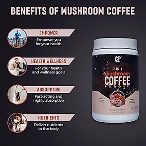 Mr Ros Natural Mushroom Coffee: Feel Your Best - Focus, Energy, Immunity - 7 Adaptogen Blend - 1 lb