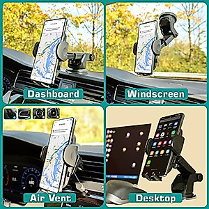 Mariety Universal Phone Mount for Car - 4-in-1 for Dashboard - Windshield - Air Vent – Desk - Car Phone Holder Mount - Cell Phone Holder Car - Car Phone Mount