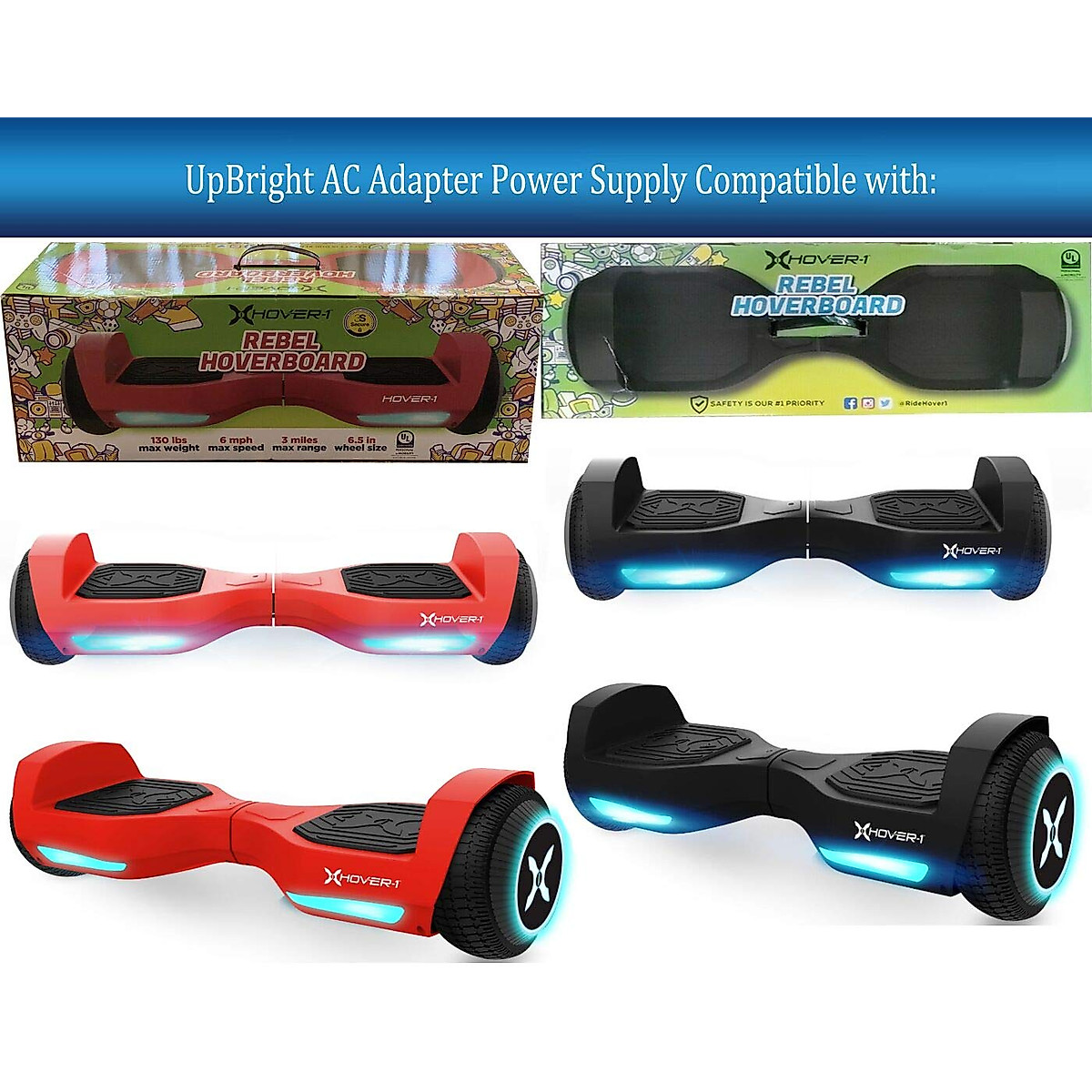 UpBright AC Adapter Compatible with X Hover-1 Rebel H1-REBL 25.2V 2.0Ah Li-ion Battery Hover board Electric Scooter DSA-REBL-BLK XHover-1 HLT-118A-2940400U FY0132940400 CP294040A 29.4VDC Power Charger