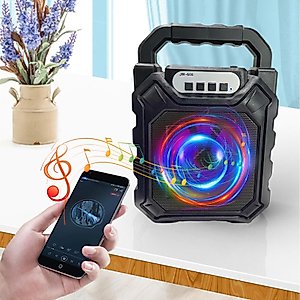Bluetooth Speaker, Outdoor Portable Stereo with Colourful Running Lights, Portable Mini Stereo