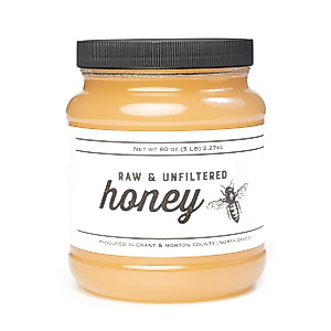 TJO Bees Raw and Unfiltered Honey (5 LB (80 OZ) Jar)