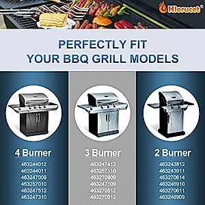 Yiming Grill Replacement Parts for Charbroil 463244011, 463247310, 463243812, 463257010, 463247009, 463257110, 463270614, 463247109 Gas Grills, Pipe Burner, Heat Plate, Carryover Tube, Igniters.
