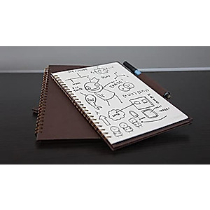 WIPEBOOK PRO Mini | Smart Reusable Notebook - Dry Erase Whiteboard Notebook - 20 Ruled Pages (5.8" x 8.25") with Ultra Fine Dry Erase Marker | Ideal for Note-Taking, Charts & Doodling | Mini