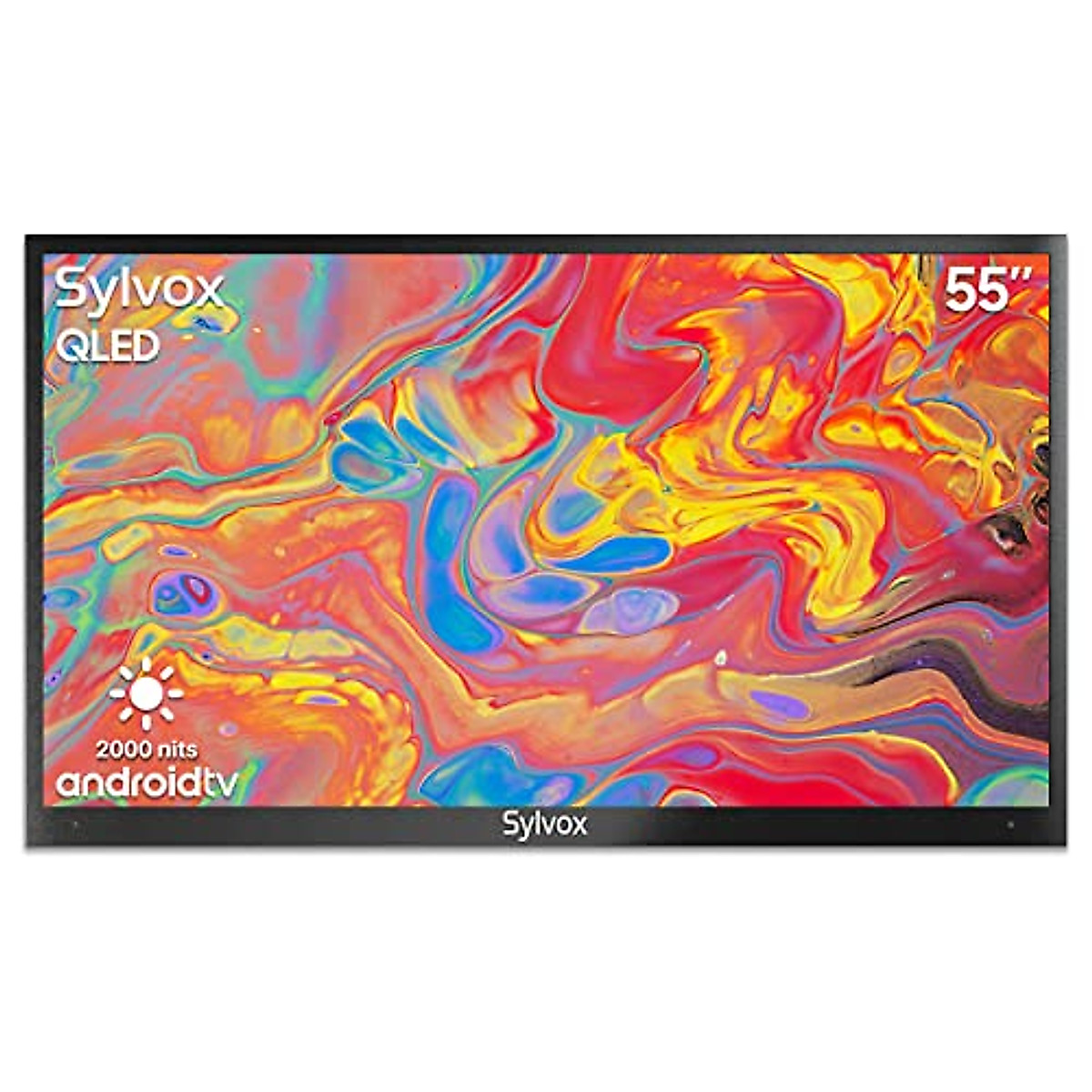 SYLVOX 55 Inch Outdoor Smart TV QLED 4K UHD Waterproof TV, 2000NIT High Brightness Built-in Google Assistant Anti-Glare, Suitable for Outdoor Shaded to Bright Light Areas (PoolproQLED Series)