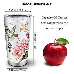 Hummingbird Gifts Tumblers 20oz, Hummingbird Gifts for Women Unique Coffee Mug, Hummingbird Themed Gifts for Mom/Daughter/Wife/Teen Girls Cup, Christmas/Birthday Gift Ideas for Hummingbird Lovers