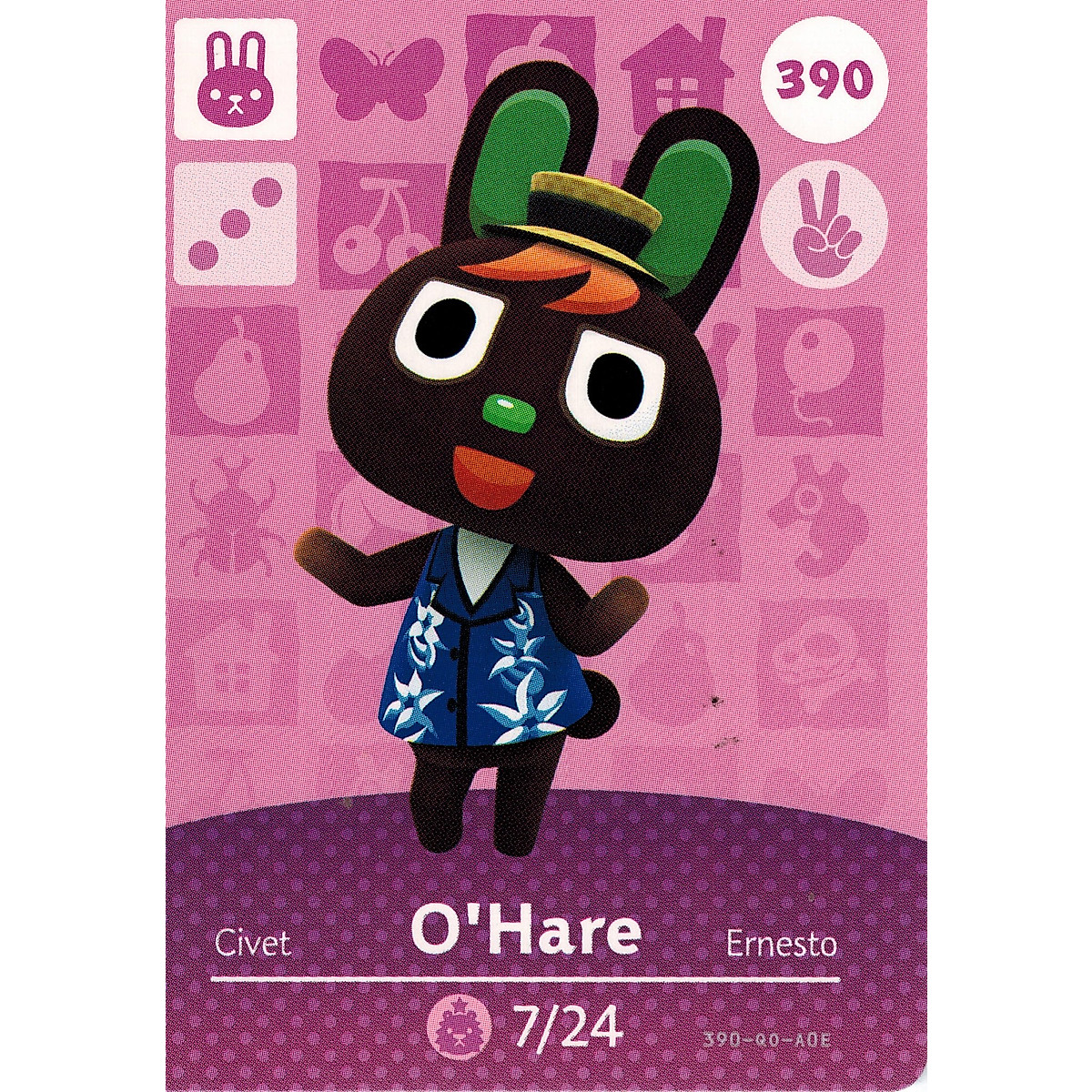 Nintendo Animal Crossing Happy Home Designer Amiibo Card O'Hare 390/400 USA Version