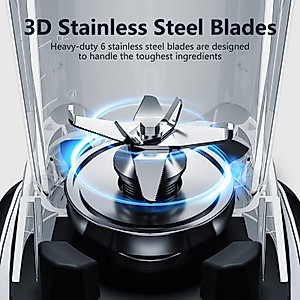 AMZCHEF Smoothie Countertop Blender, 1800 W Professional Blender for Kitchen with 600ml Travel bottle, High-Speed Blender for Shakes, Smoothies, Ice Crushing, Frozen Fruits(Update)