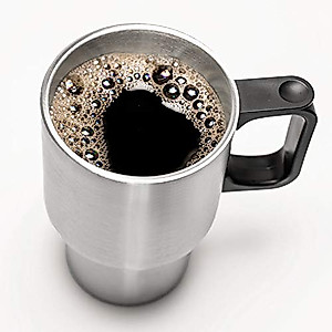 Heritage Pewter ELK 14 oz. Travel Mug | Insulated Tumbler for Coffee, Beverages | Intricately Crafted Metal Pewter Alma Mater Inlay