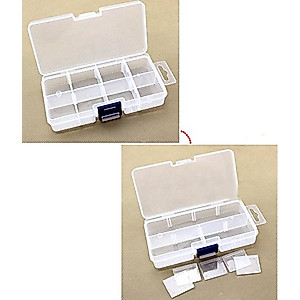8 Grid Portable Clear Hard Plastic with Removable Dividers Art Craft Storage Container Jewelry Ring Earring Beads Sewing Pills Accessories Storage Organizer Box Case
